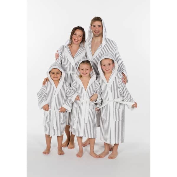 Authentic Hotel and Spa Alex Unisex Striped Turkish Cotton Terry Family ...