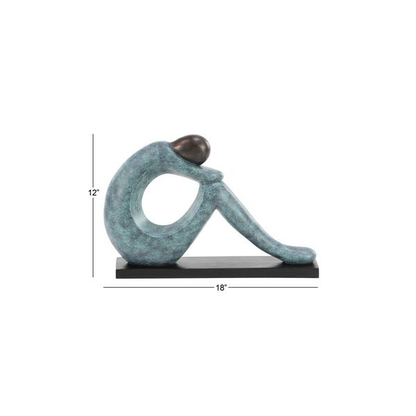 Copper Grove Iris Modern Polystone Abstract Sitting Man Sculpture - Bed ...