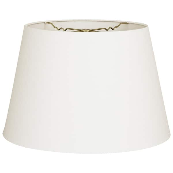 Royal Designs Tapered Shallow Drum Hardback Lamp Shade, Linen White, 12 ...