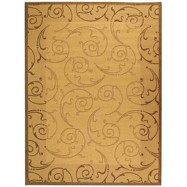Safavieh Oasis Scrollwork Natural/ Brown Indoor/ Outdoor Rug - 5'3 x 7 ...