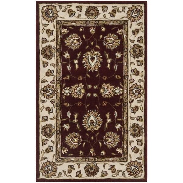 Safavieh Hand-Hooked Total Performance Traditional Burgundy / Ivory Rug ...