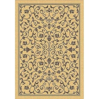 Safavieh Resorts Scrollwork Natural/ Brown Indoor/ Outdoor Rug - 2'7" x ...