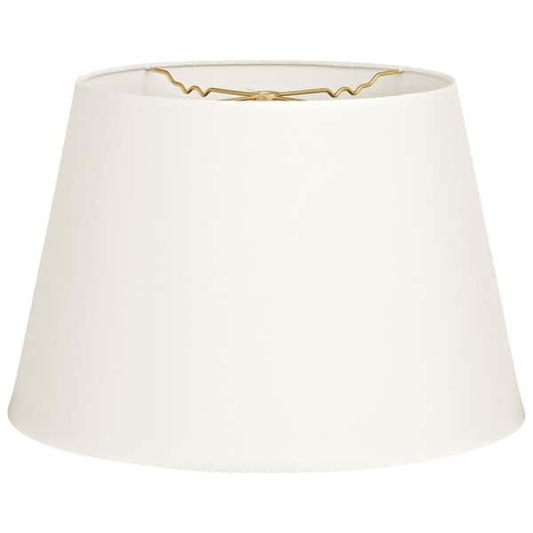 Royal Designs Tapered Shallow Drum Hardback Lamp Shade, White, 13 x 18 ...