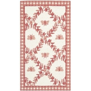 Safavieh Hand-hooked Bumblebee Ivory/ Rose Wool Rug - multi - 2'6 x 4 ...