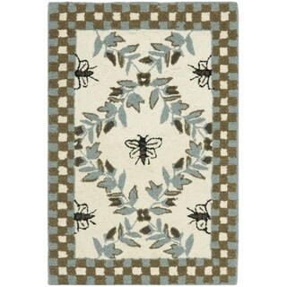 Safavieh Hand-hooked Bumblebee Ivory/ Blue Green Wool Rug - multi - 1'8 ...