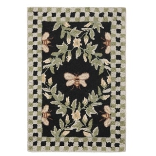 Safavieh Hand-hooked Bumblebee Black Wool Rug - multi - 1'8 x 2'6 - Bed ...