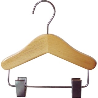 Small Wooden Combo Hanger with Clips, 6 inch Hangers for Dolls, Pets ...