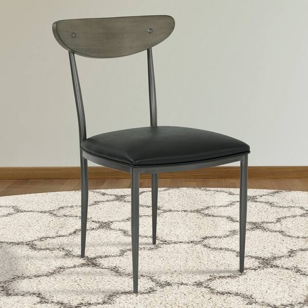 Armen Living Davis Dining Chair in Mineral Finish with Vintage Black ...