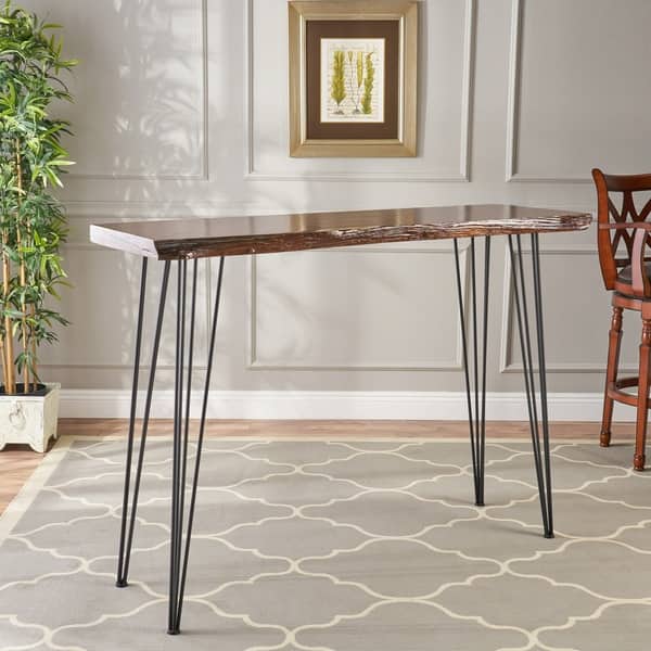 Chana Industrial Faux Live Edge Bar Table by Christopher Knight Home ...