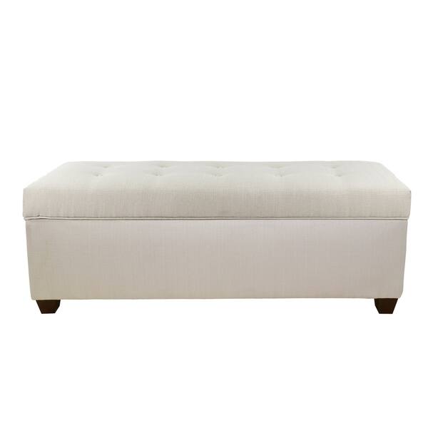 SOLE SECRET DUO 10 Button Linen & Shoe Storage Ottoman Bench - SACHI ...