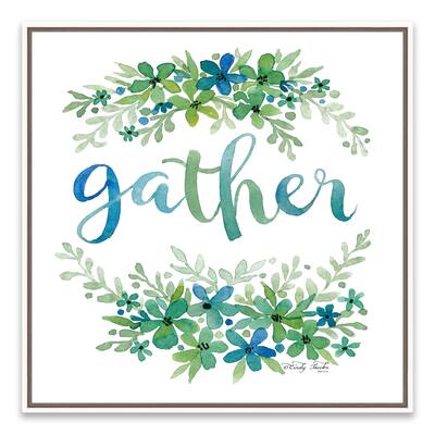 "Gather" Framed Hand Embellished Canvas - 16.875W x 16.875H x 2D ...