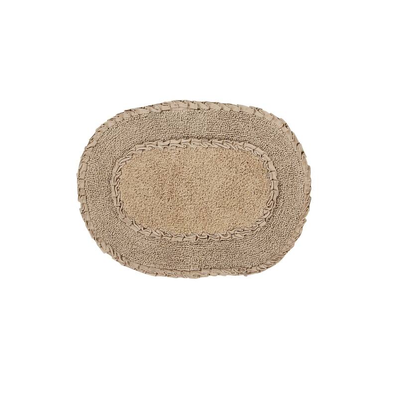Double Ruffle Bath Rug 17"x24" - Overstock - 21236668