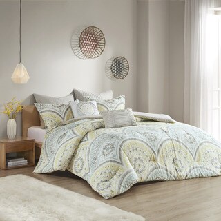 Carson Carrington Oslo Yellow Cotton Printed 7-piece Comforter Set (As ...