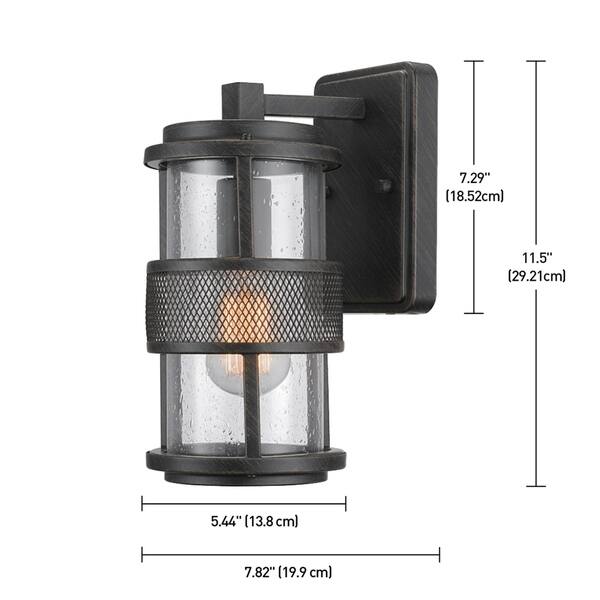 Bronson 1-Light Dark Brushed Bronze Outdoor Indoor Wall Sconce - Bed ...