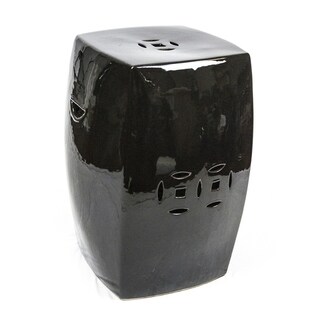 Sagebrook Home FC10375-01 Tapered Square Garden Stool, Gloss Black ...