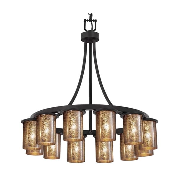 Justice Design Fusion Dakota 12-light Matte Black Downlight Chandelier ...