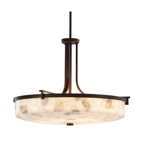 Justice Design Alabaster Rocks! Era Dark Bronze 27-inch Round Pendant ...