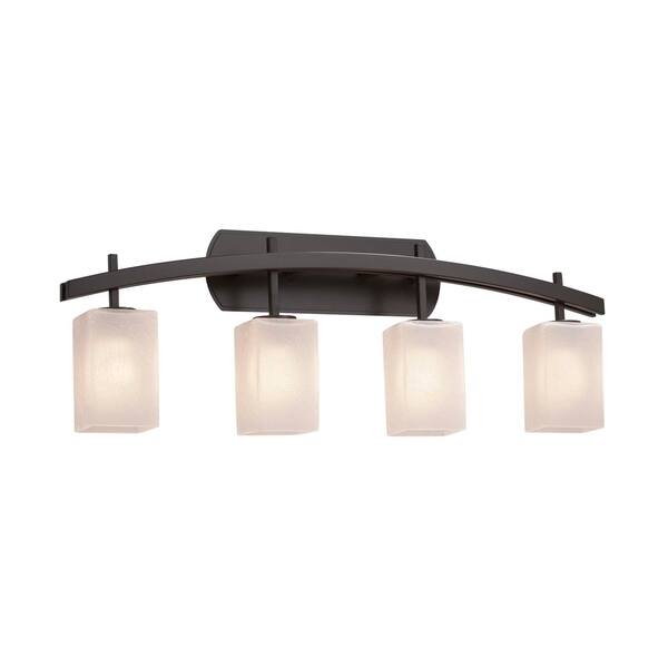 Justice Design Fusion Archway 4-light Dark Bronze Bath Bar, Frosted ...
