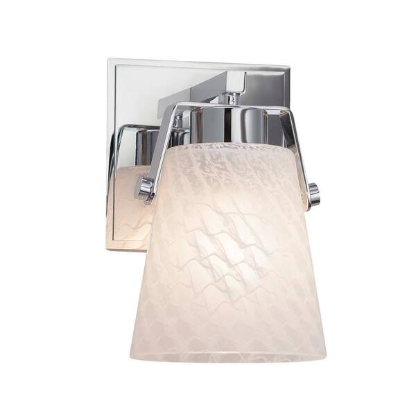 Justice Design Fusion Nexus 1-light Polished Chrome Wall Sconce, Weave ...