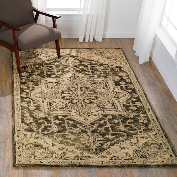 Alexander Home Madeline Medallion Hand-hooked Wool Star Area Rug - On ...