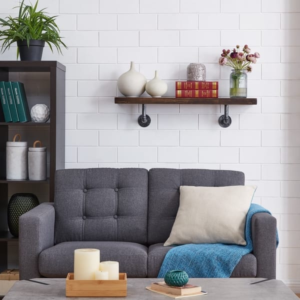 Danya B. Industrial Iron Pipe and Wood Shelf - On Sale - Bed Bath & Beyond - 21348685