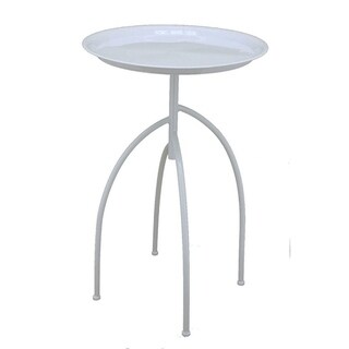 Sagebrook Home 10990 Metal Accent Table, White Metal, 17 x 17 x 28 ...