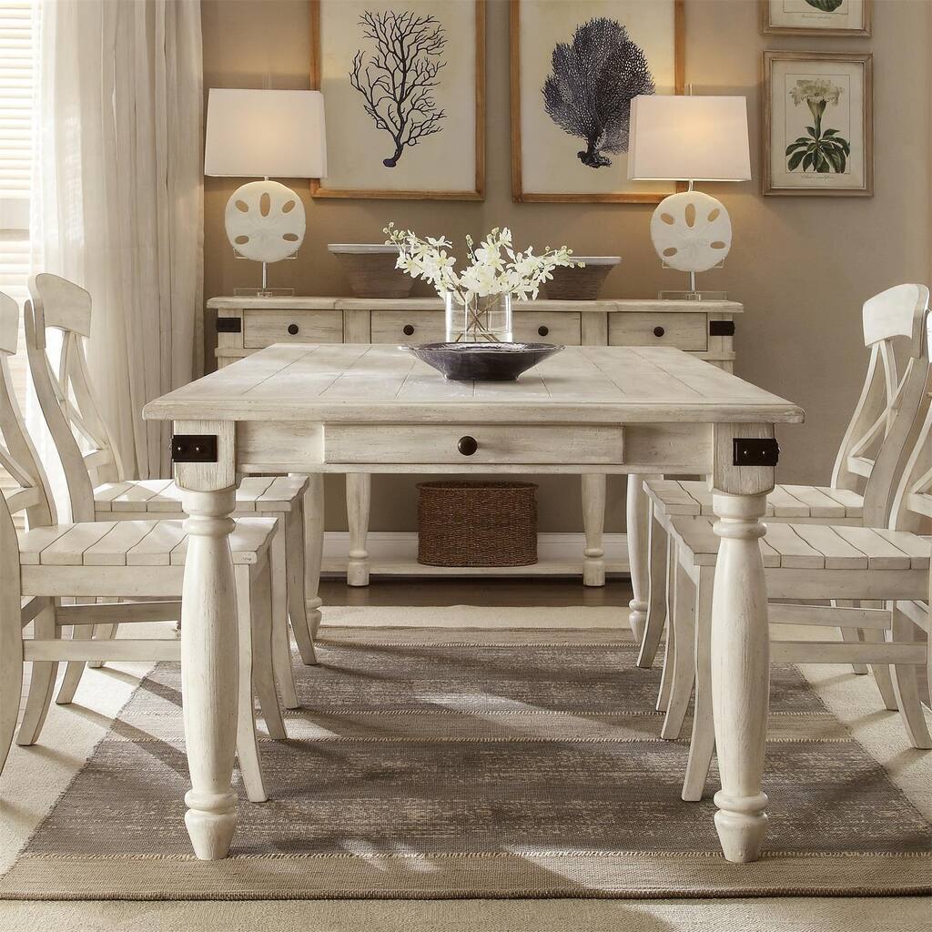 Regan Rectangle Dining Table - farmhouse white - Overstock - 21374436