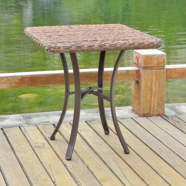 International Caravan Pandan 28-inch Aluminum Patio Dining Table - Bed ...