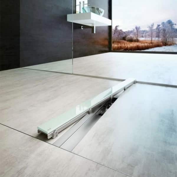 Alca plast APZ6 Pro - 750mm Stainless Steel Linear Shower Drain - GLASS ...