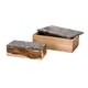 Napoleon Grey Marble and Natural Wood Boxes (Set of 2) - Bed Bath ...