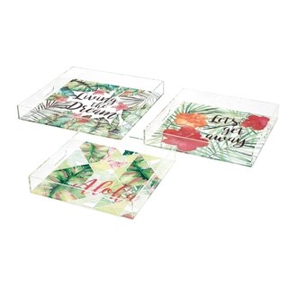 Aloha Clear Acrylic Trays (Set of 3) - Bed Bath & Beyond - 21380465