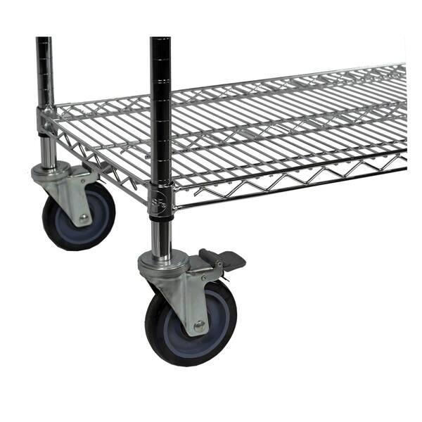 Shelving-Pro Chrome Wire Shelving Cart, 24 x 48, 3 Shelves - Bed Bath ...