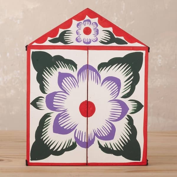 Handmade Wood Retablo, 'Holy Family With The Magi' (Peru) - Bed Bath ...