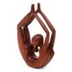Handmade Wood Sculpture, 'Lithe Gymnast' (Indonesia) - 8.75" H x 6" W x ...