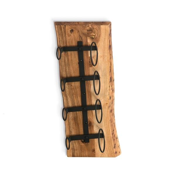 Alpine Natural Live Edge Wood Wine Rack with Metal - Bed Bath & Beyond ...