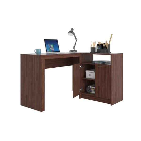 Kalmar L -Shaped Wood Office Desk with Inclusive Cabinet - Bed Bath ...