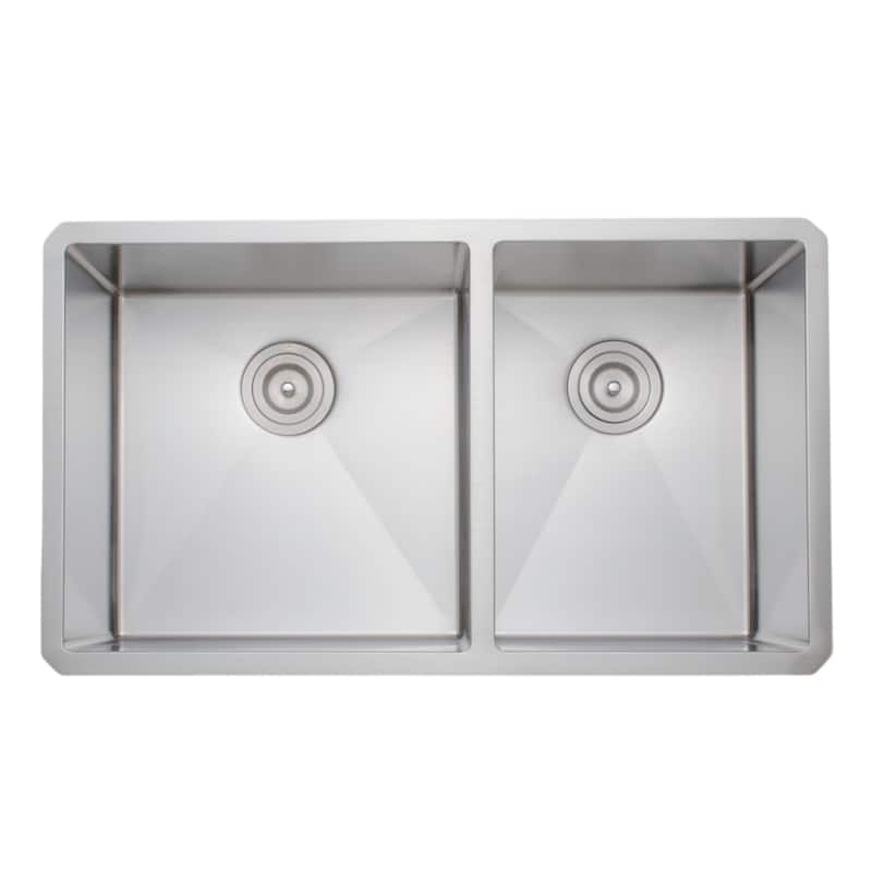 Wells Sinkware Handcrafted 33-inch 16-gauge Undermount 60-40 Double ...