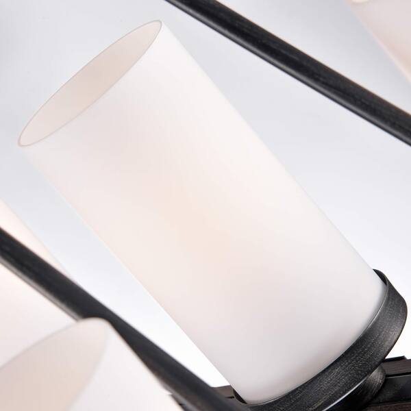 Daniela Antique Wood Chandelier with Frosted Glass Globes (As Is Item ...