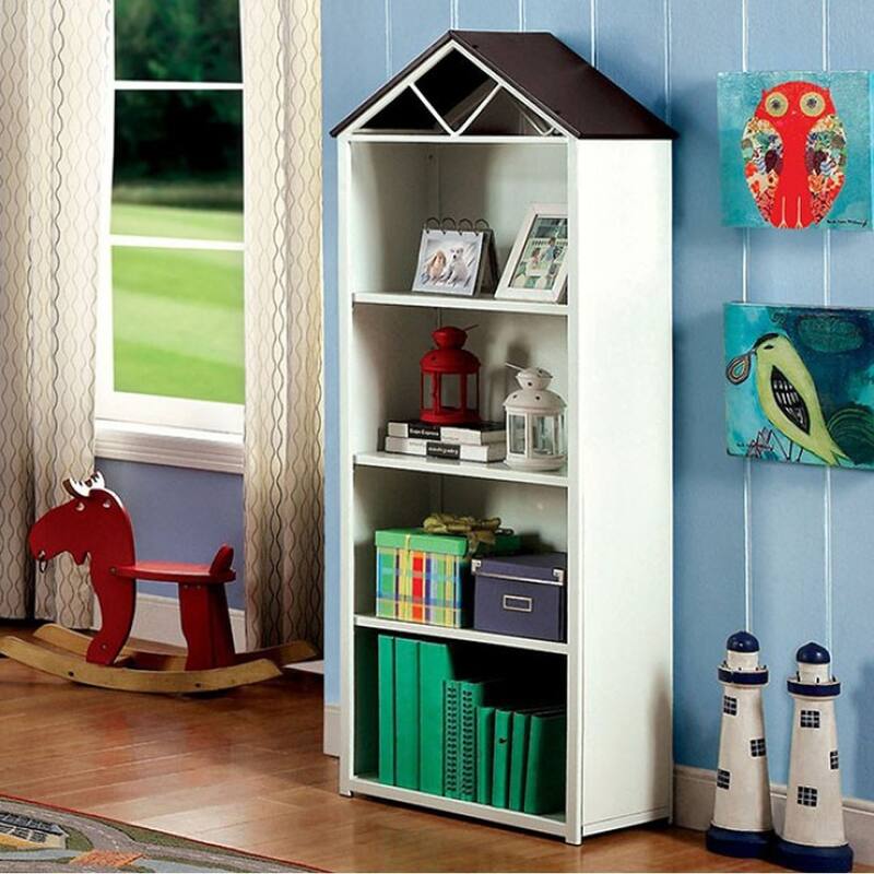 Fortress Transitional Style Book Shelf, Chocolate & White - Overstock ...