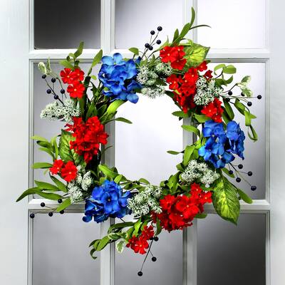 20 Inch Berry Hydrangea & Queen Ann Mix - Overstock - 21469951