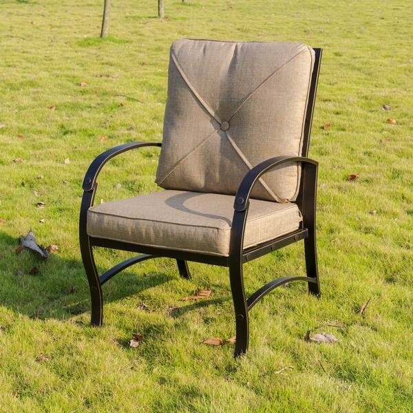 Brazos 5 Piece Patio Aluminum Dining Set with Cushions, 48 Inch Round ...