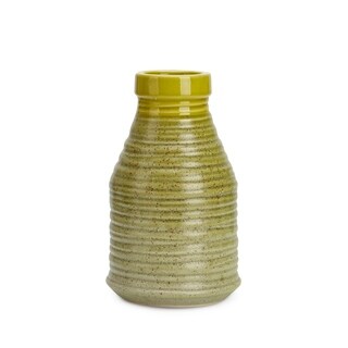Decorously Slick Ceramic Small Ribbed Vase, Green - Bed Bath & Beyond ...