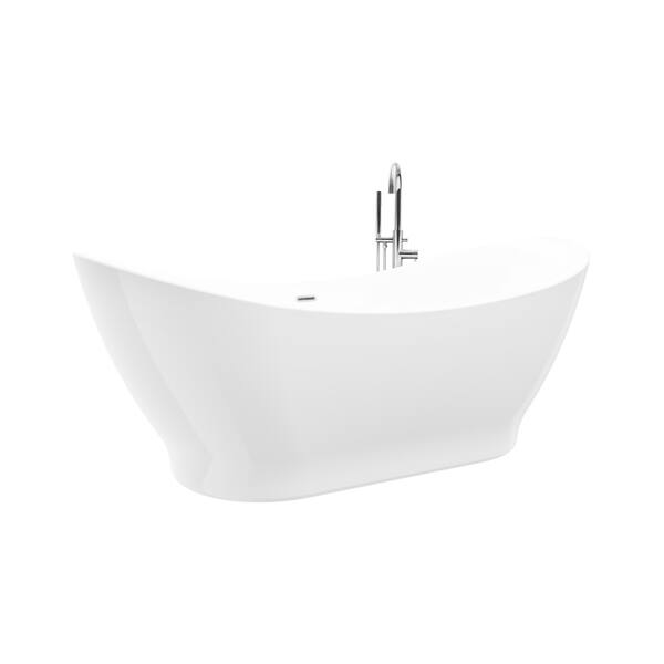 A&E Bath and Shower Tundra 66" Freestanding Tub with faucet - Bed Bath ...