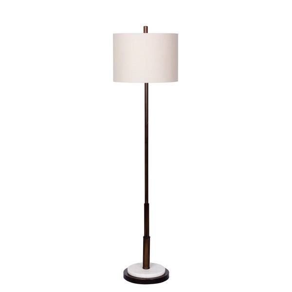 1569 60" Oil Rubbed Bronze Metal/White Marble Floor Lamp - Bed Bath ...