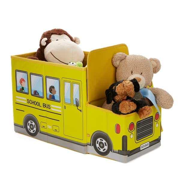 Mind Reader Children's Favorite Cartoon Storage Stool/Chair School Bus ...