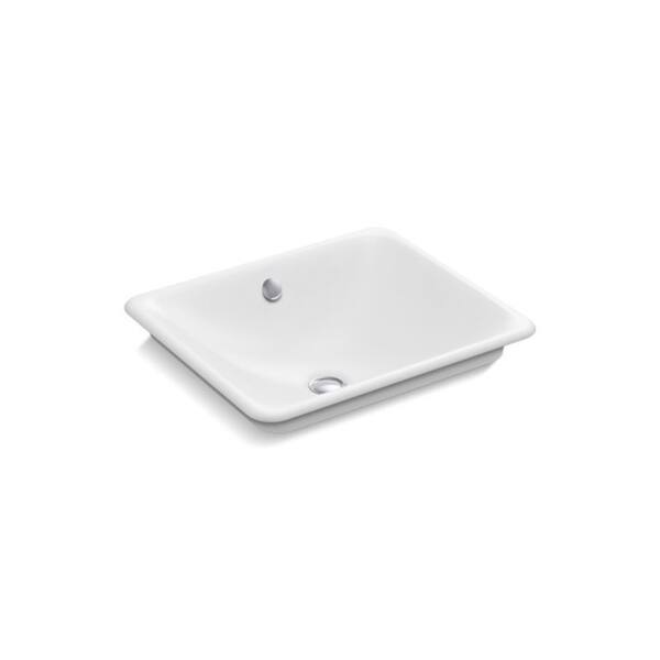 Kohler Iron Plains® Rectangle Wading Pool® Bathroom Sink with White ...