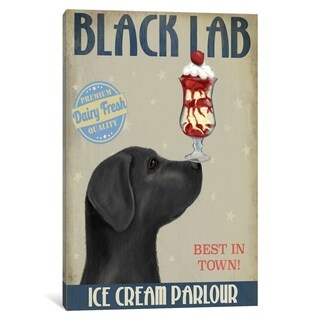 iCanvas "Black Labrador Ice Cream" by Fab Funky Canvas Print - Bed Bath ...
