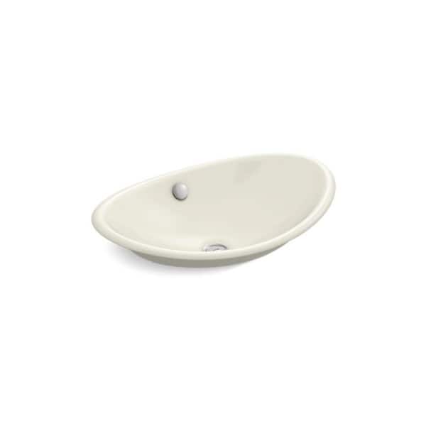 Kohler Iron Plains® Oval Wading Pool® Vessel Bathroom Sink with Biscuit ...