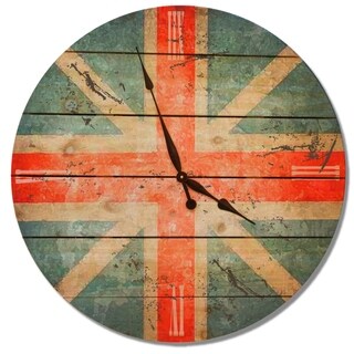 British Flag Clock 30" - Cedar Wall Clock - Multi-color - Bed Bath ...