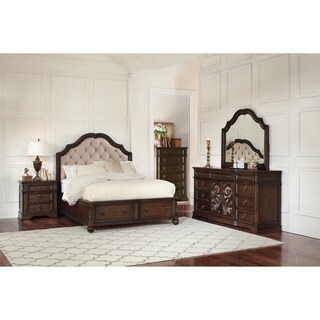 Ilana Traditional Antique Java 4-piece Bedroom Set - Bed Bath & Beyond ...